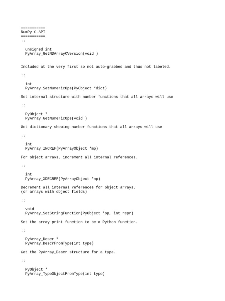 Multiarray API | PDF | Pointer (Computer Programming) | Subroutine