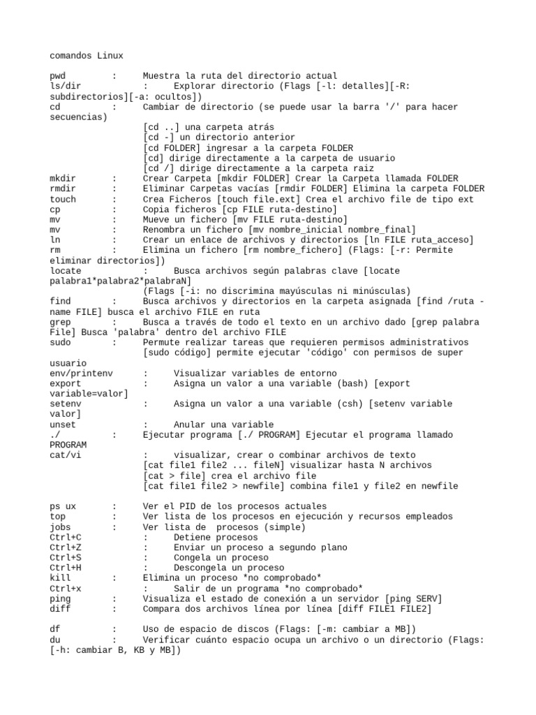 Comandos Linux (Básicos) y Matlab (Netcdf) | PDF | Archivo de computadora | Software