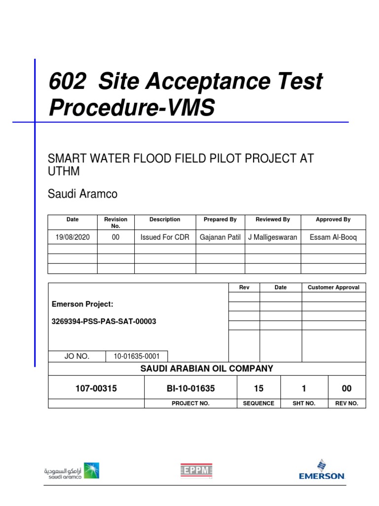 SAT Plan & Procedure VMS | PDF | Amplitude | Root Mean Square