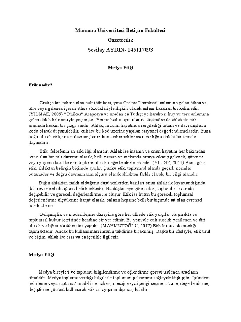 Medyada Etik NEdir | PDF