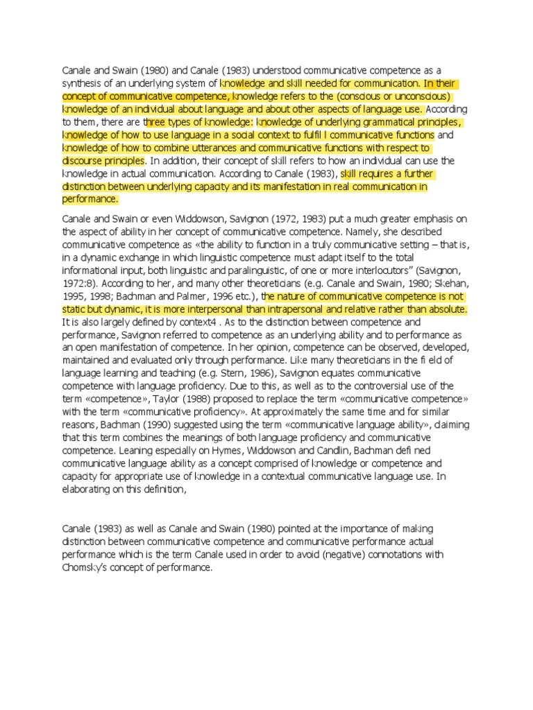 Notes For Communicative Competence | PDF | Communication | Semantics