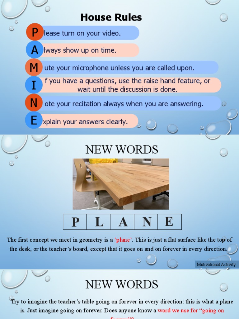 Lesson 1 - Point, Line and Its Subsets, and Plane 02.01.21 | PDF ...