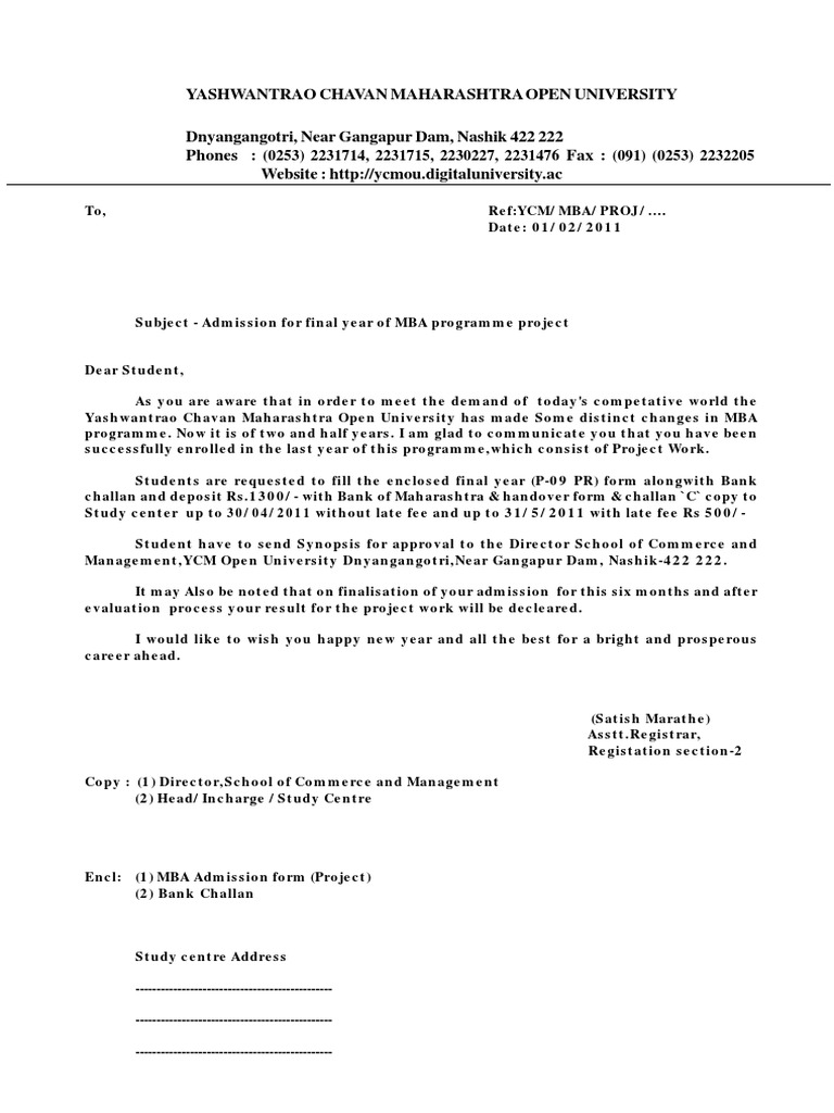 YCMOU MBA Project Guidelines | PDF | Economies | Business