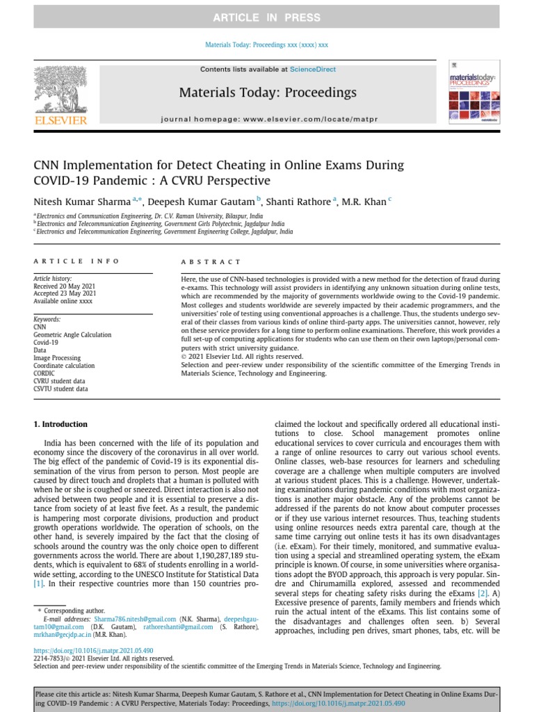 CNN Implementation For Detect Cheating in Online Exams During COVID-19 ...