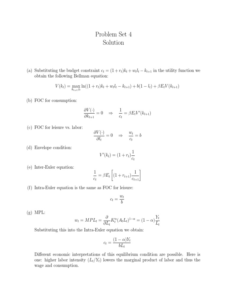 Problem Set 4 Solutions | PDF | Labour Economics | Applied Mathematics