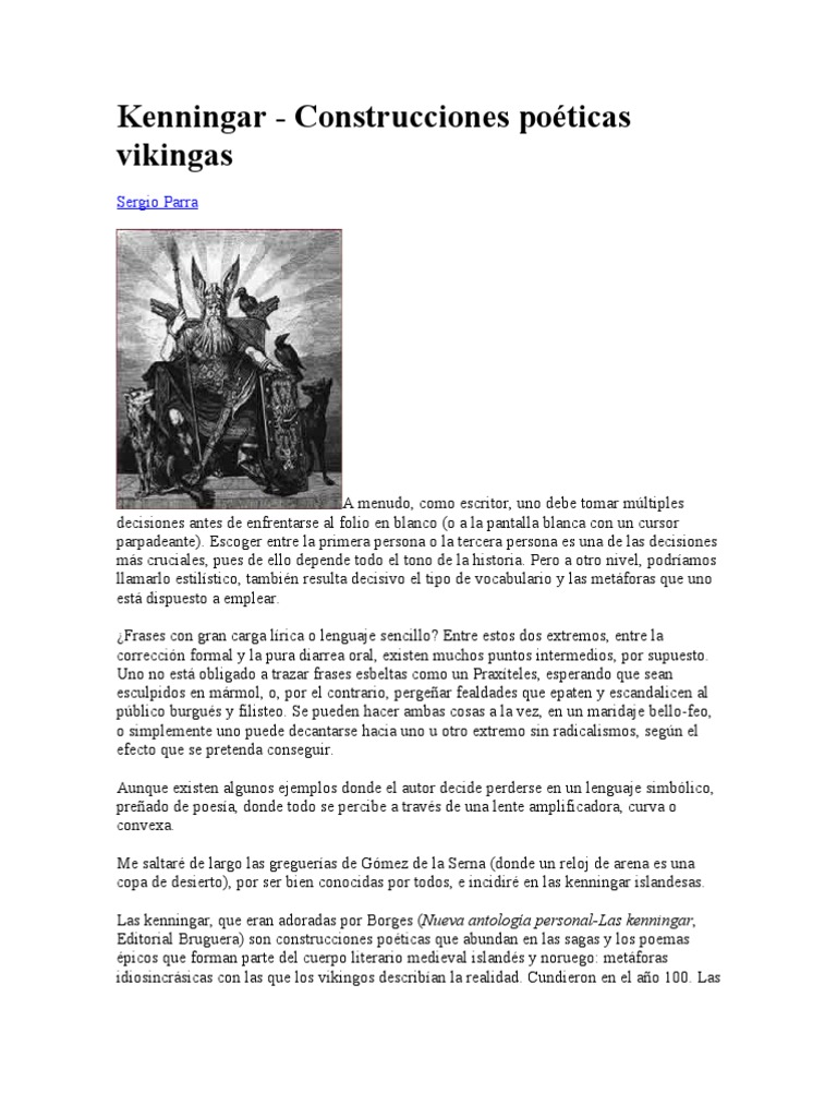 Kenningar: Metáforas Vikingas | PDF | Literatura nórdica antigua | Era ...
