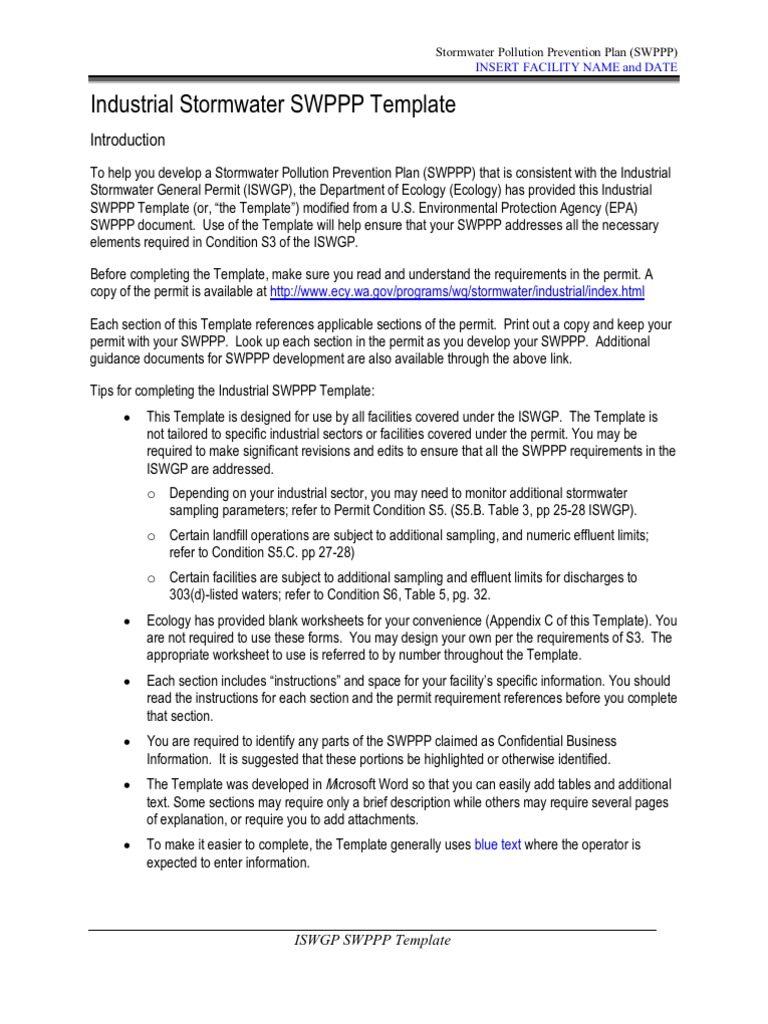 Sample SWPPP | PDF | Sanitary Sewer | Stormwater