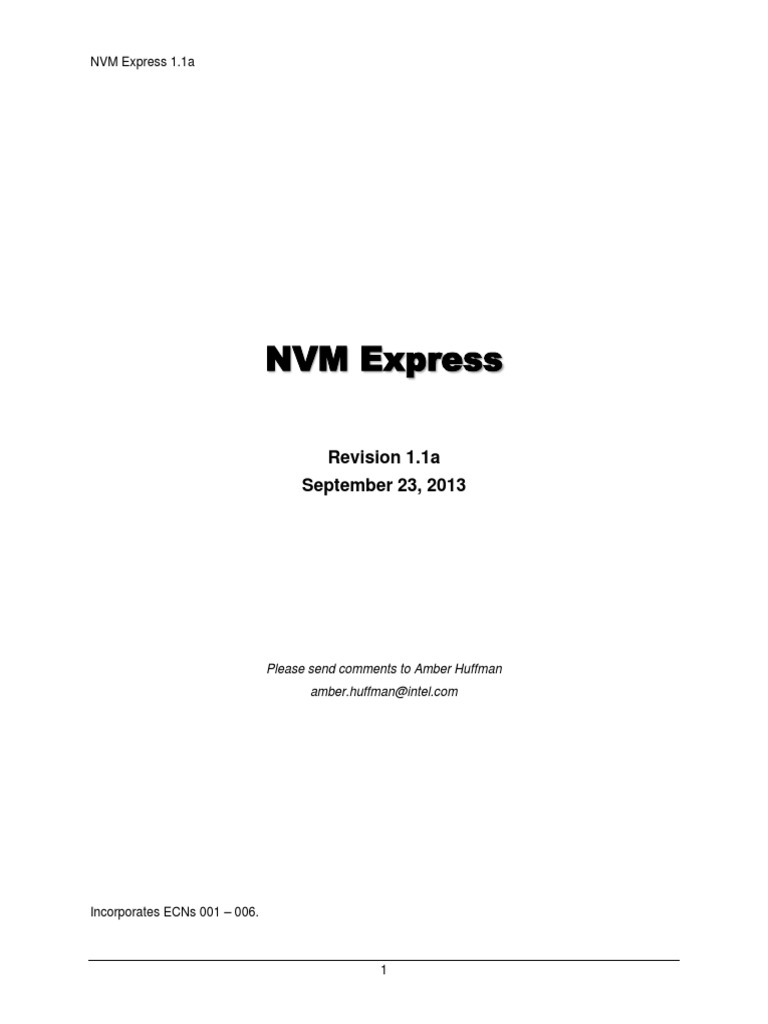 NVM Express 1 - 1a | PDF | Computer Data Storage | Solid State Drive