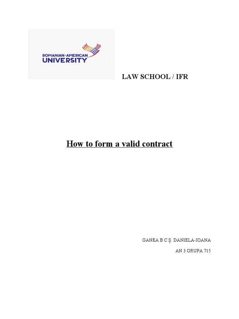 How To Form A Valid Contract | PDF | Consideration | Common Law