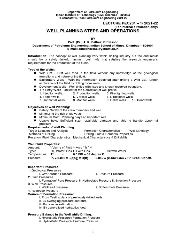 Well Planning Steps in Petroleum Engineering | PDF | Casing (Borehole ...