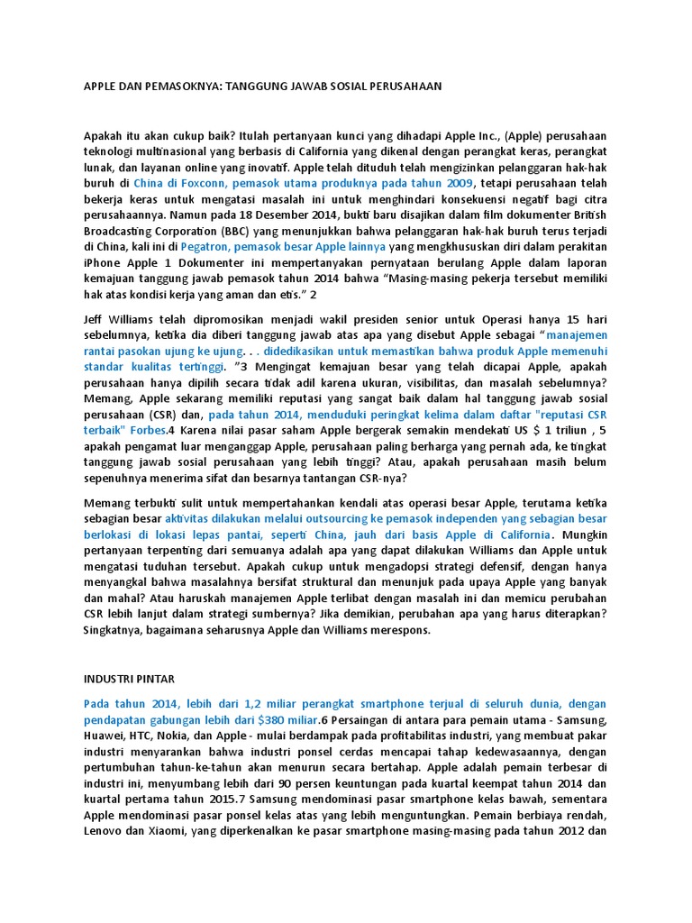 Struktur Organisasi Apple dan CSR | PDF