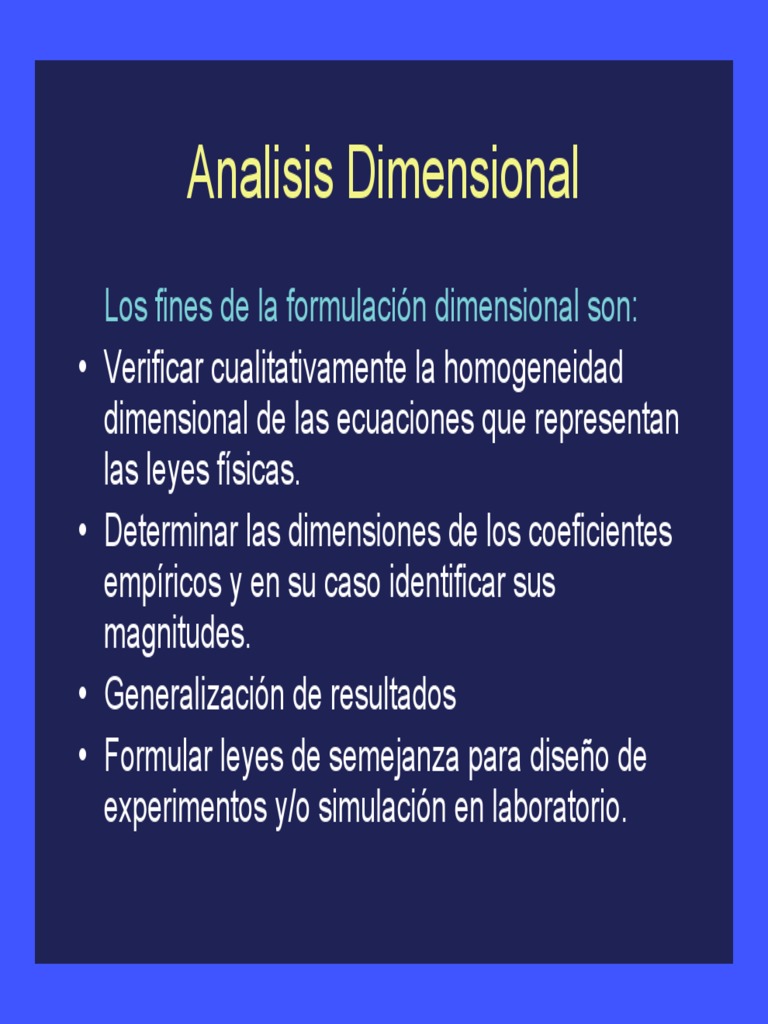 Analisis Dimensional | PDF | Ecuaciones | Física Aplicada e ...