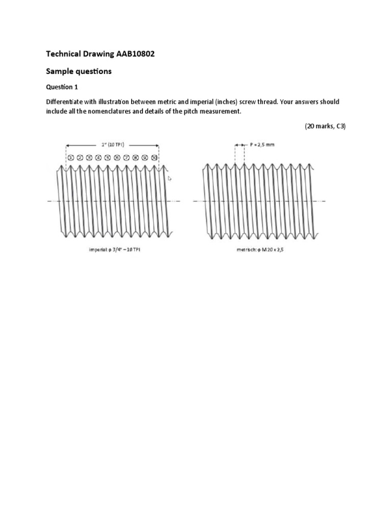 Technical Drawing AAB10802 Sample Question | PDF | Teaching Methods ...