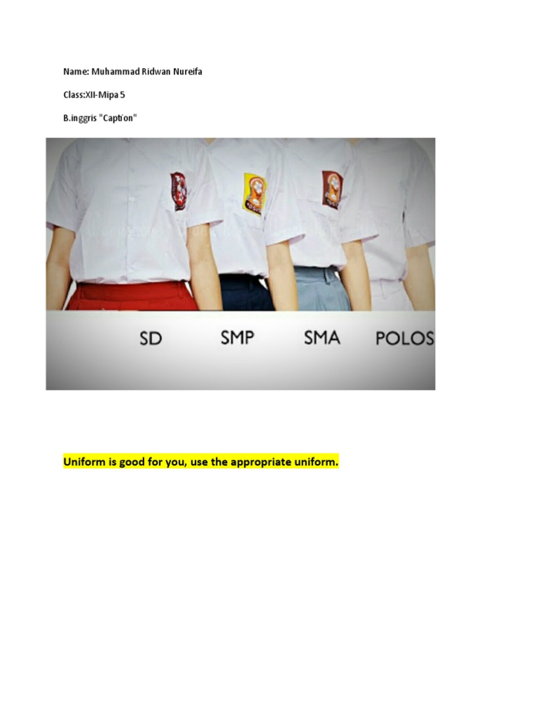 Name: Muhammad Ridwan Nureifa Class:XII-Mipa 5 B.inggris "Caption" | PDF