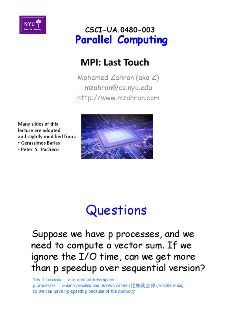 Parallel Computing: MPI: Last Touch | PDF | Message Passing Interface | Information Technology ...