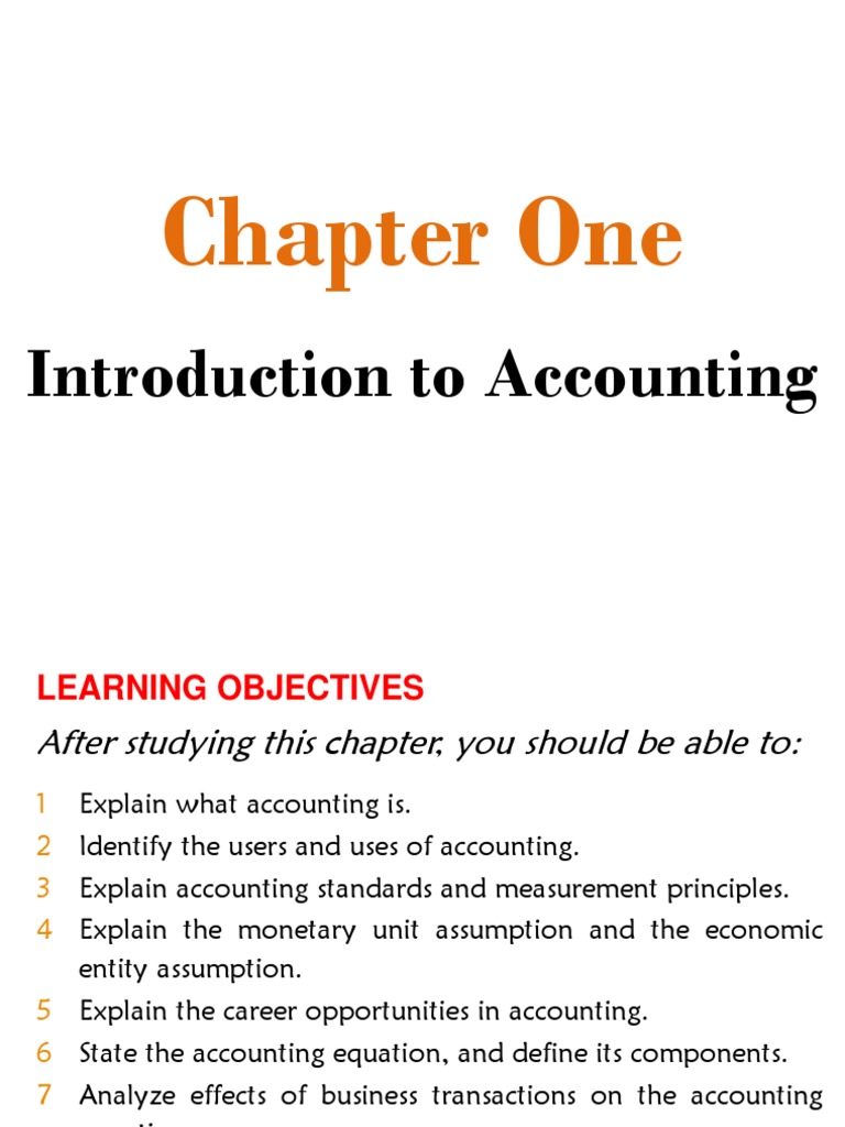 Chapter 1, Fundamentals of Accounting I | PDF | Equity (Finance ...