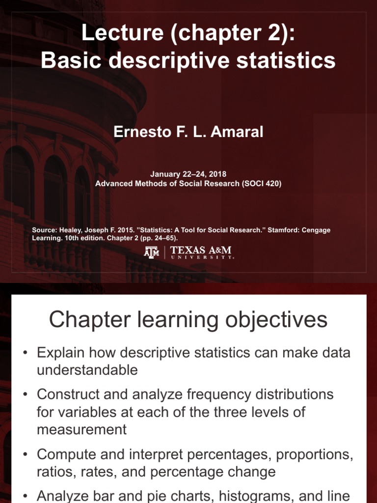Descriptive Statistics Basics | PDF | Infant Mortality | Pie Chart