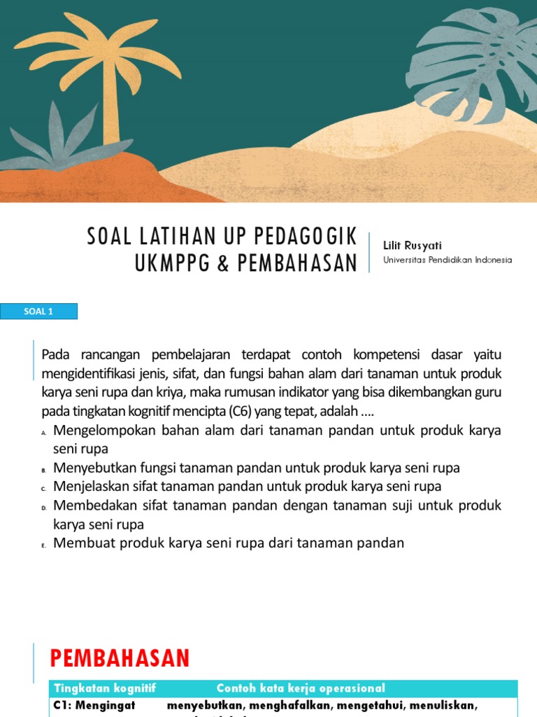 Pembahasan Soal Latihan UP Pedagogik UKMPPG - Sesi 1 | PDF
