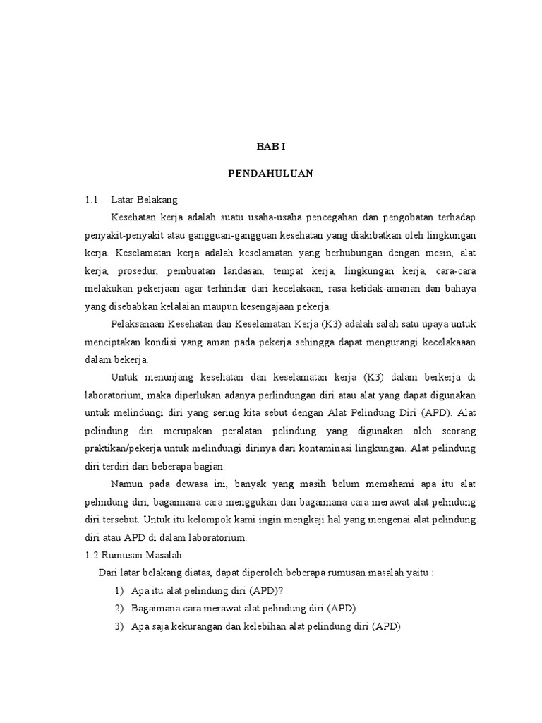 Panduan Alat Pelindung Diri Laboratorium | PDF