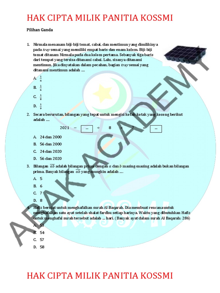 Soal Penyisihan Level 2 MTK - Kossmi | PDF