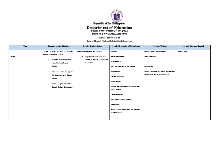 Latest Deped Orders Session-Guide | PDF | Learning | Applied Psychology