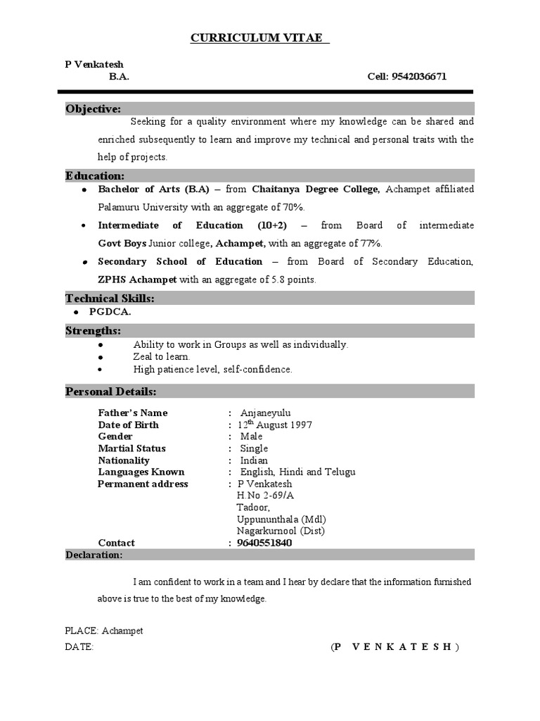 Venkatesh CV | PDF