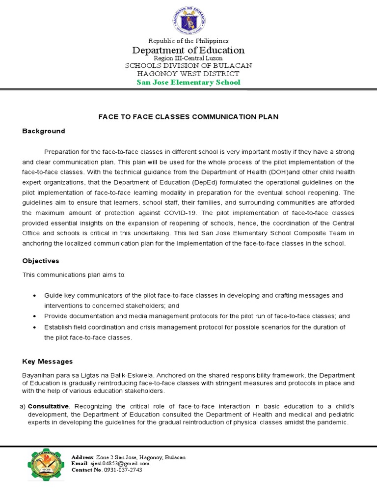 Communication Plan SJ | PDF