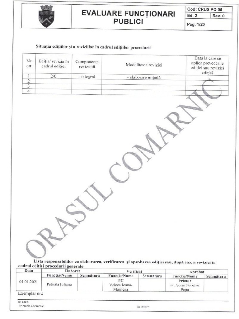 Procedura Evaluare Functionari Publici | PDF