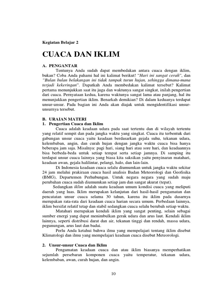 Belajar Cuaca dan Iklim | PDF | Sains & Matematika