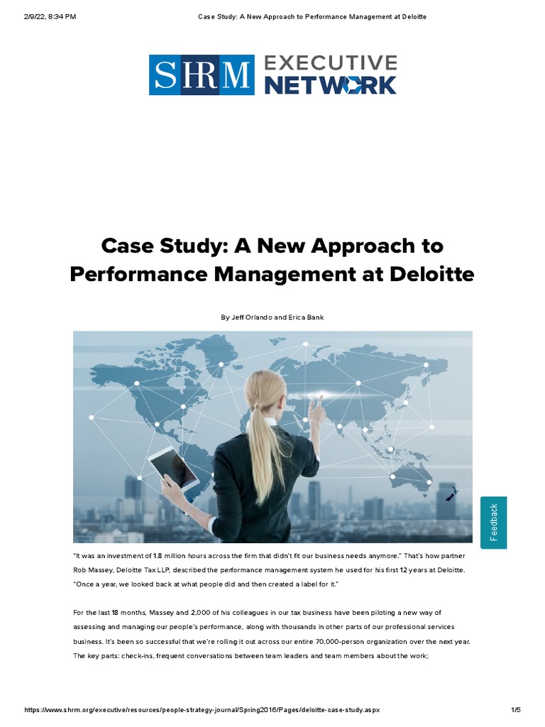 Case Study - A New Approach To Performance Management at Deloitte | PDF ...