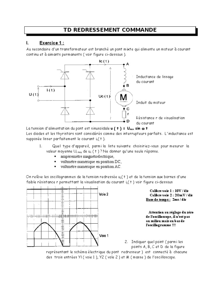Exercices Corrigés sur Redressement Commandé | PDF | Redresseur | Composants électriques