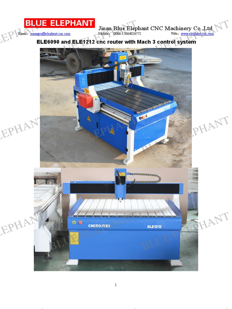Technical Instruction Manual for Jinan Blue Elephant CNC Router Mach 3 ...