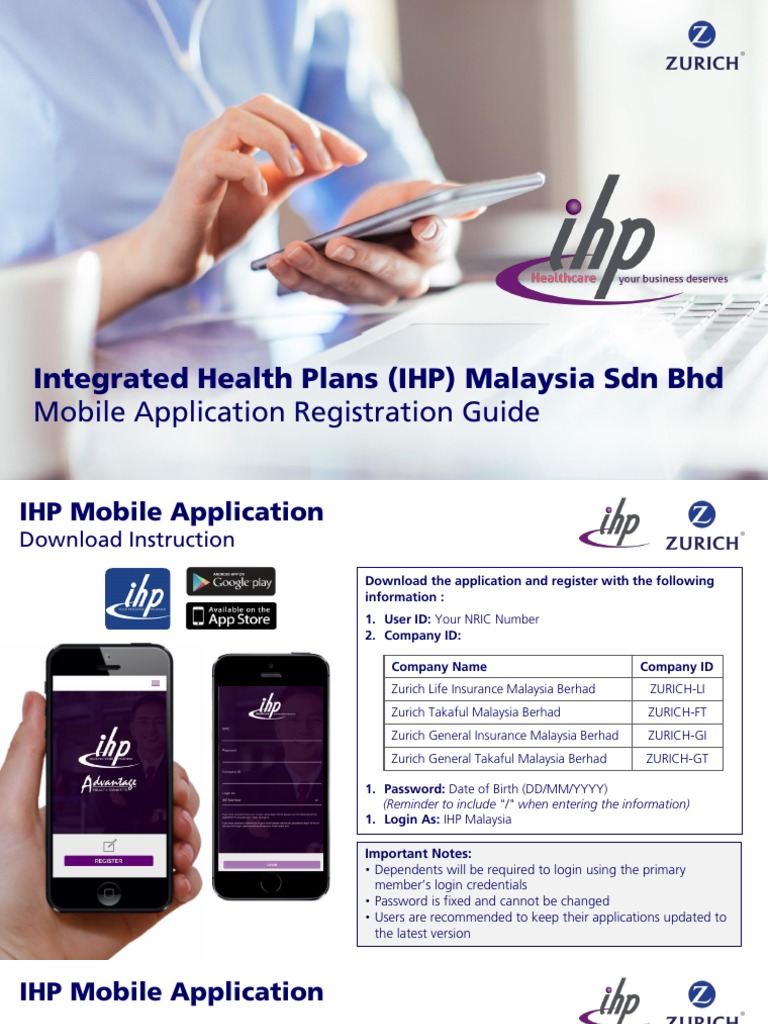 Zurich - IHP Mobile Application Registration Guide | PDF | Hospital ...