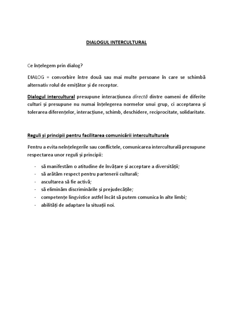 Dialogul Intercultural | PDF