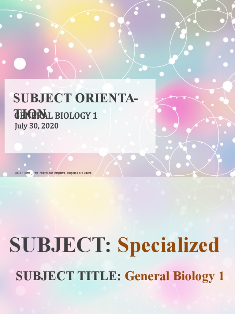 Subject Orienta-Tion: General Biology 1 | PDF | Cell (Biology) | Biology