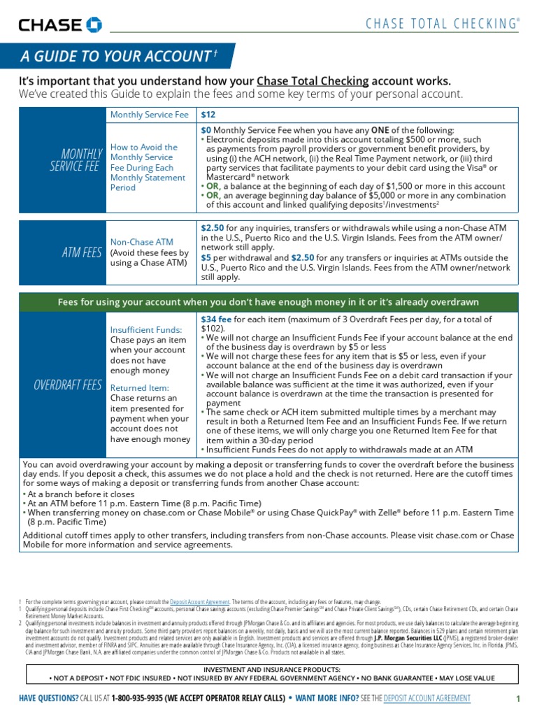 A Guide To Your Account: Monthly Service Fee | PDF | Overdraft ...
