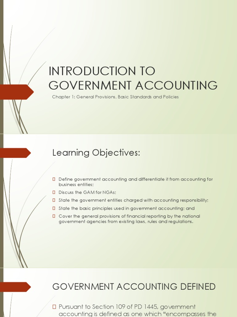 Pre-1. Introduction To Government Accounting | PDF | Bookkeeping ...