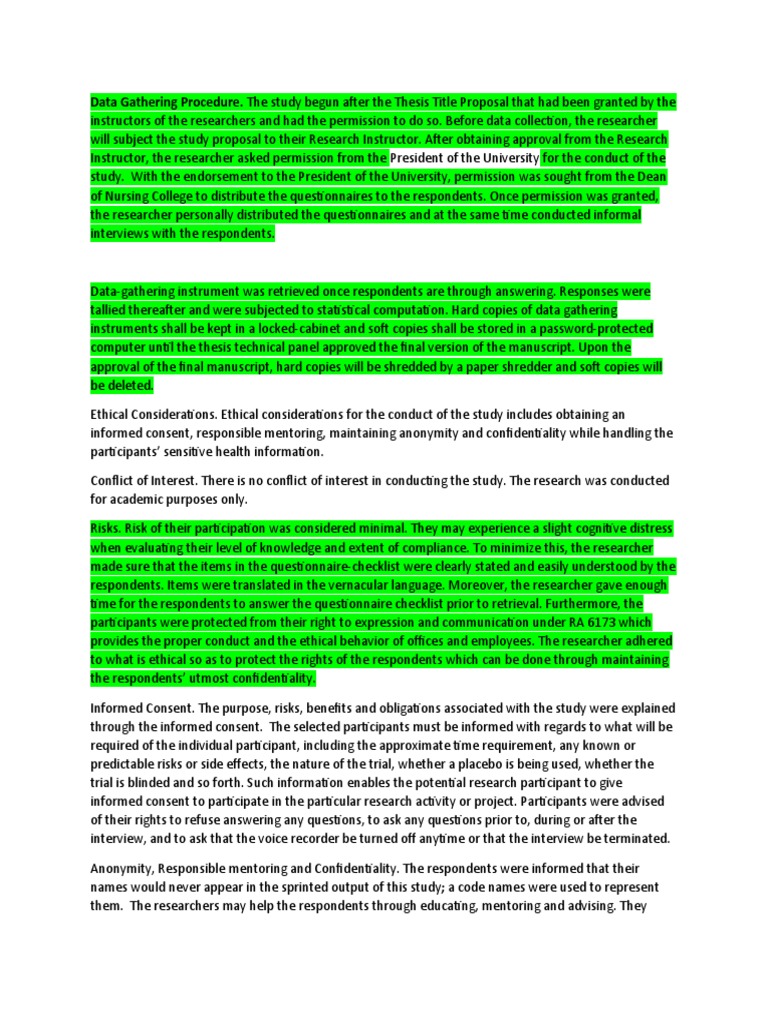 Data Gathering Procedure | PDF | Informed Consent | Confidentiality