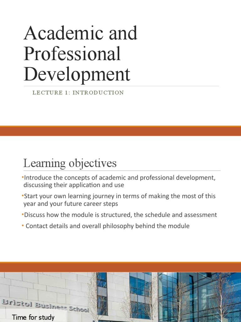Academic and Professional Development L1 2021-22 | PDF | Learning ...