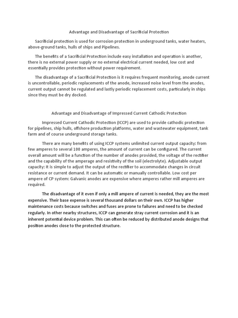 Comparing Sacrificial and Impressed Current Cathodic Protection ...