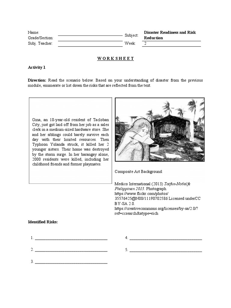Worksheet DRRR q3 Module 2 | PDF | Hazards | Earthquakes
