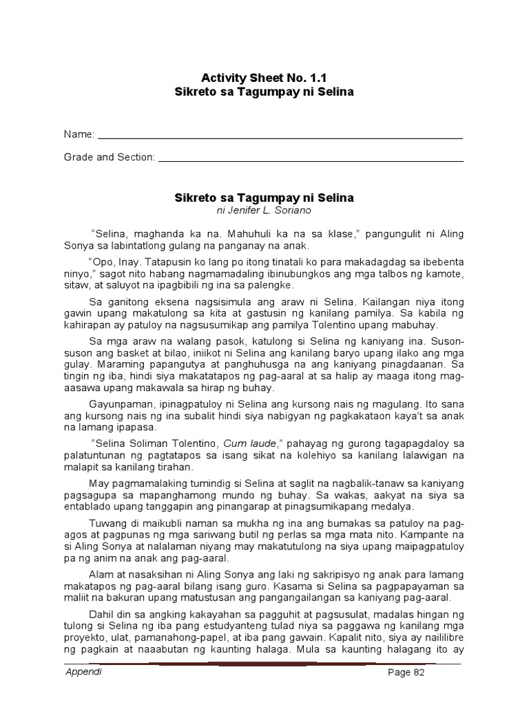 Module 1 Activity Sheets | PDF