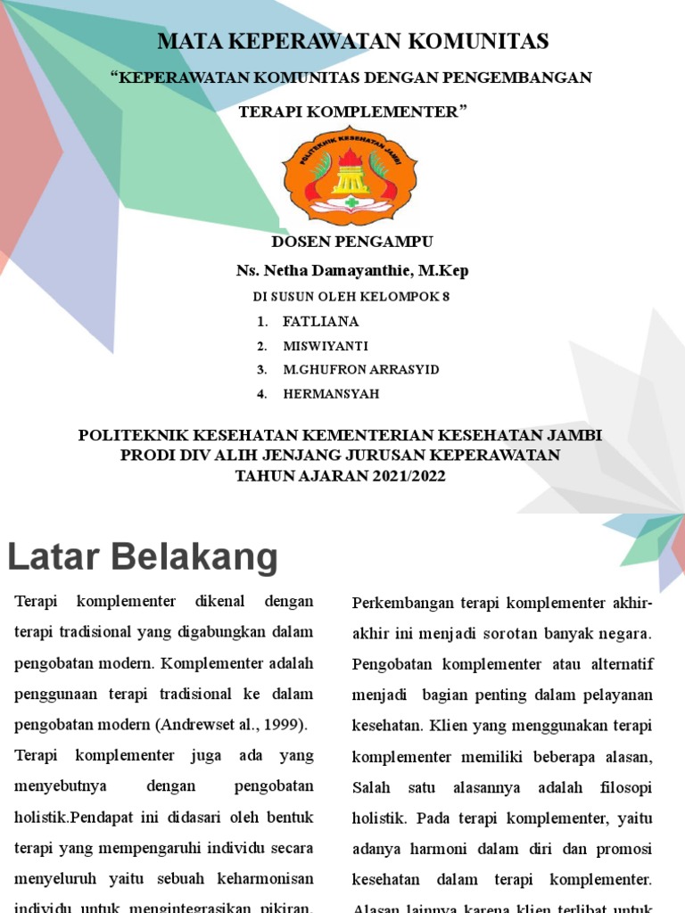 Tugas Komunitas Tentang Terapi Komplementer | PDF | Pengembangan Diri | Sains & Matematika