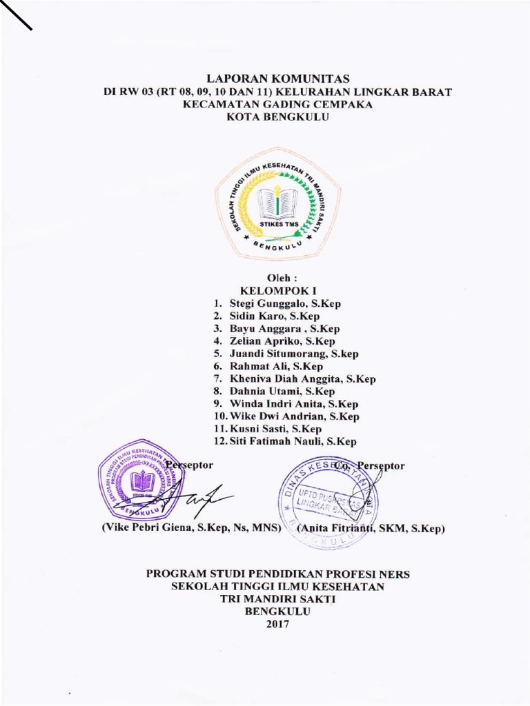 Contoh Laporan Komunitas Pdf