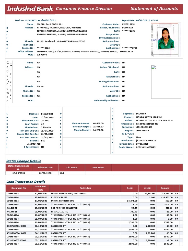 Bank Statement | PDF | Loans | Debits And Credits