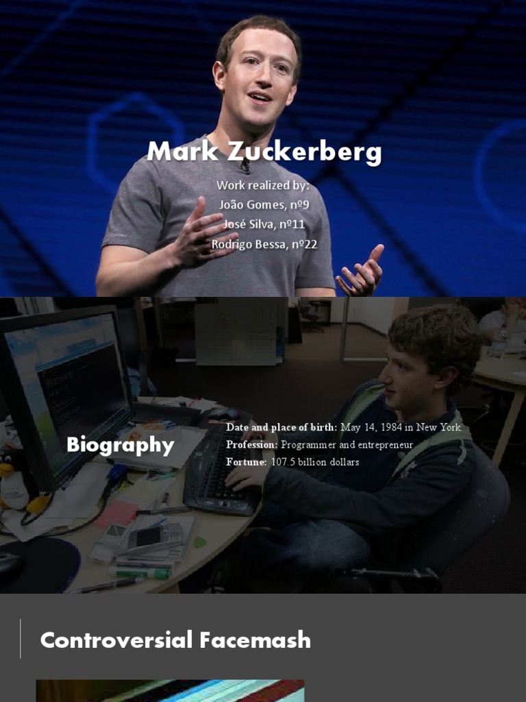 Mark Zuckerberg Work Realized By João Gomes Nº9 José Silva Nº11