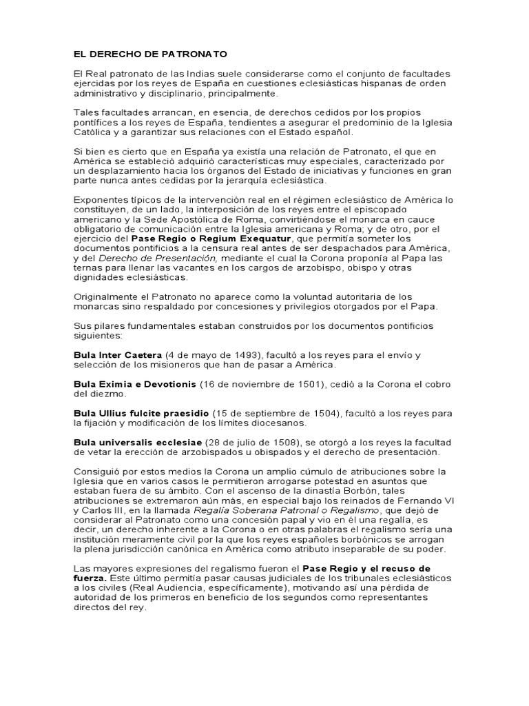 El Real Patronato en América | PDF | España