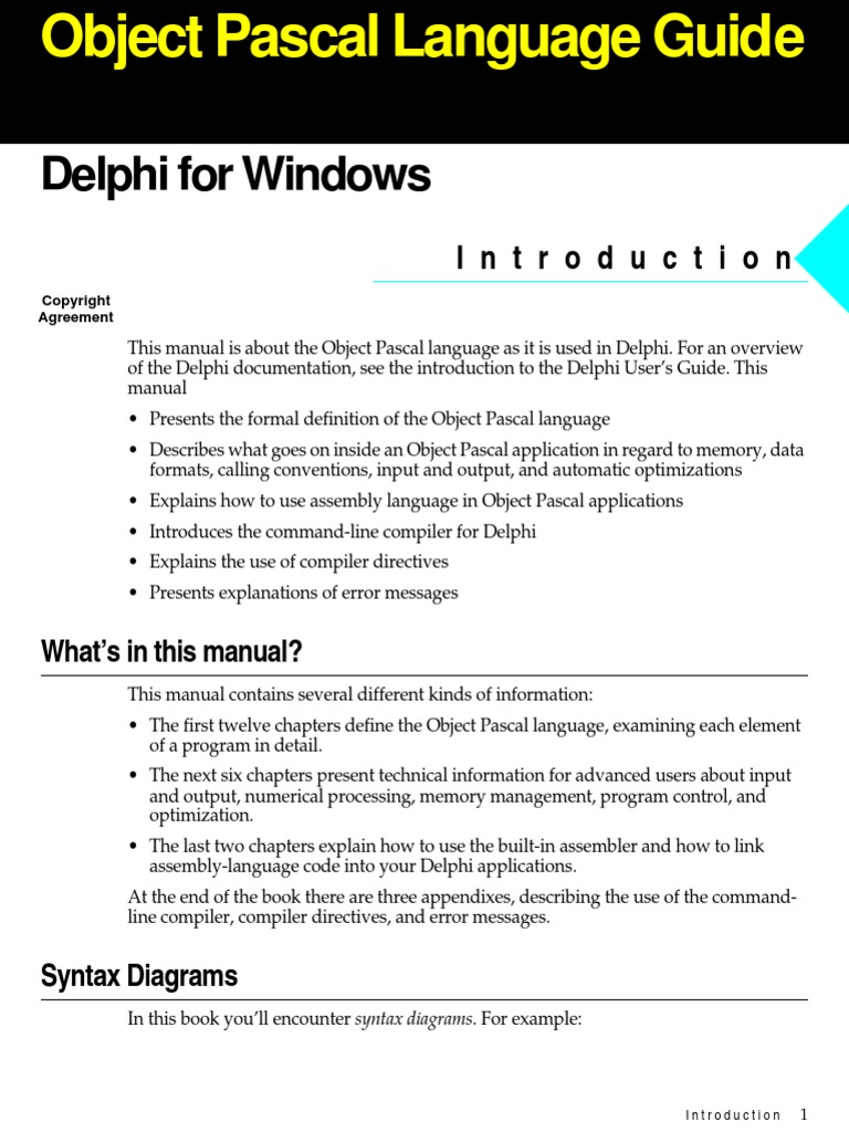 Delphi Object Pascal Language Guide Array Data Type Data Type