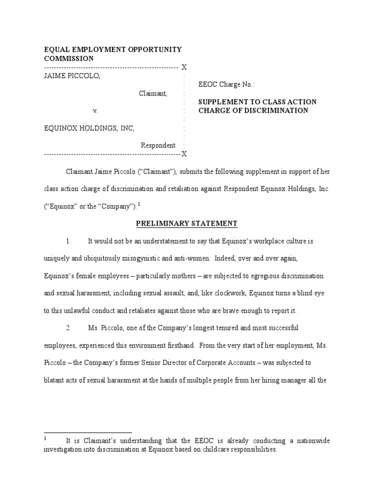 Piccolo Filed EEOC Charge | PDF | Sexual Harassment | Equal Employment ...