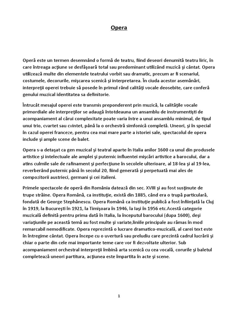 Opera Muzicala | PDF